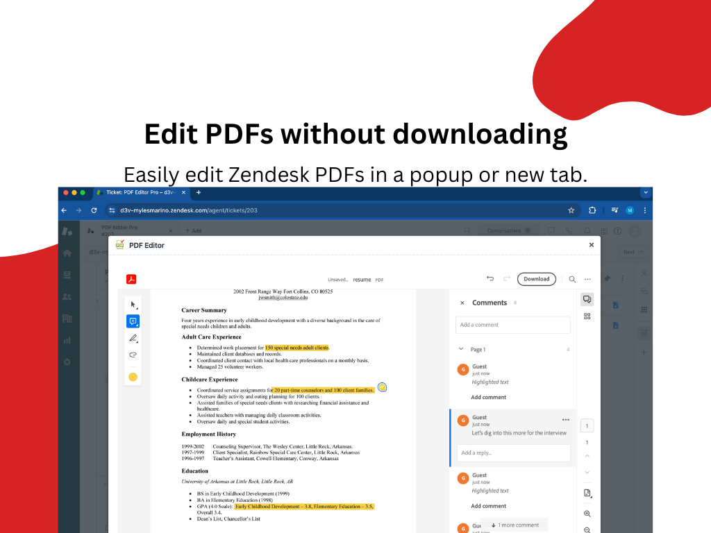 PDF Editor Pro App Integration with Zendesk Support